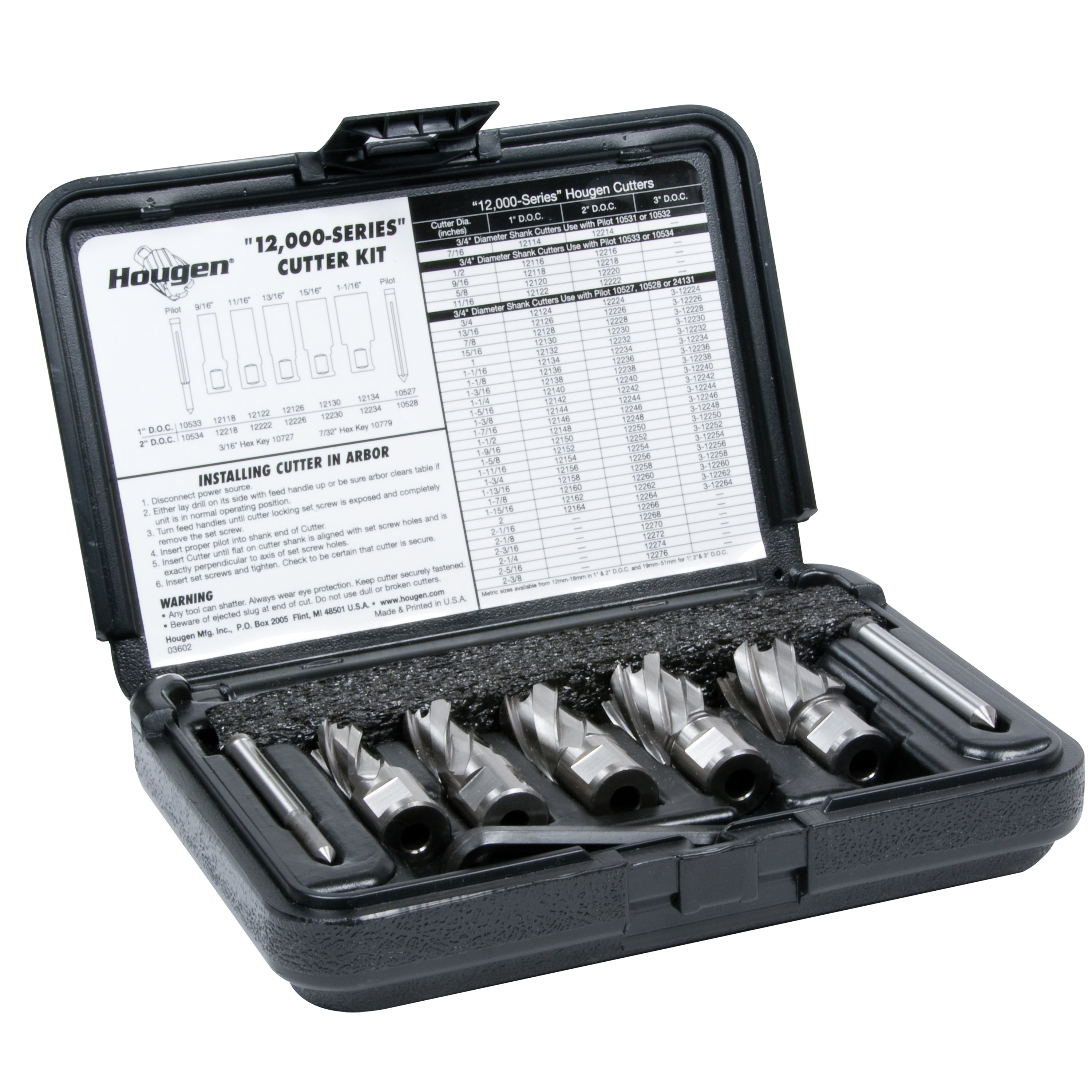 Hougen 5 piece 12,000 Series Rotabroach Cutter Kit - MagDrillBits.com